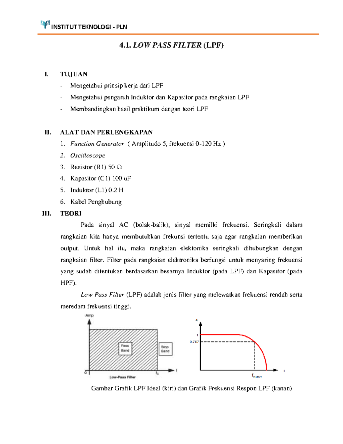 Modul 4 - Materi Eksperimen Low Pass dan High Pass Filter - Studocu