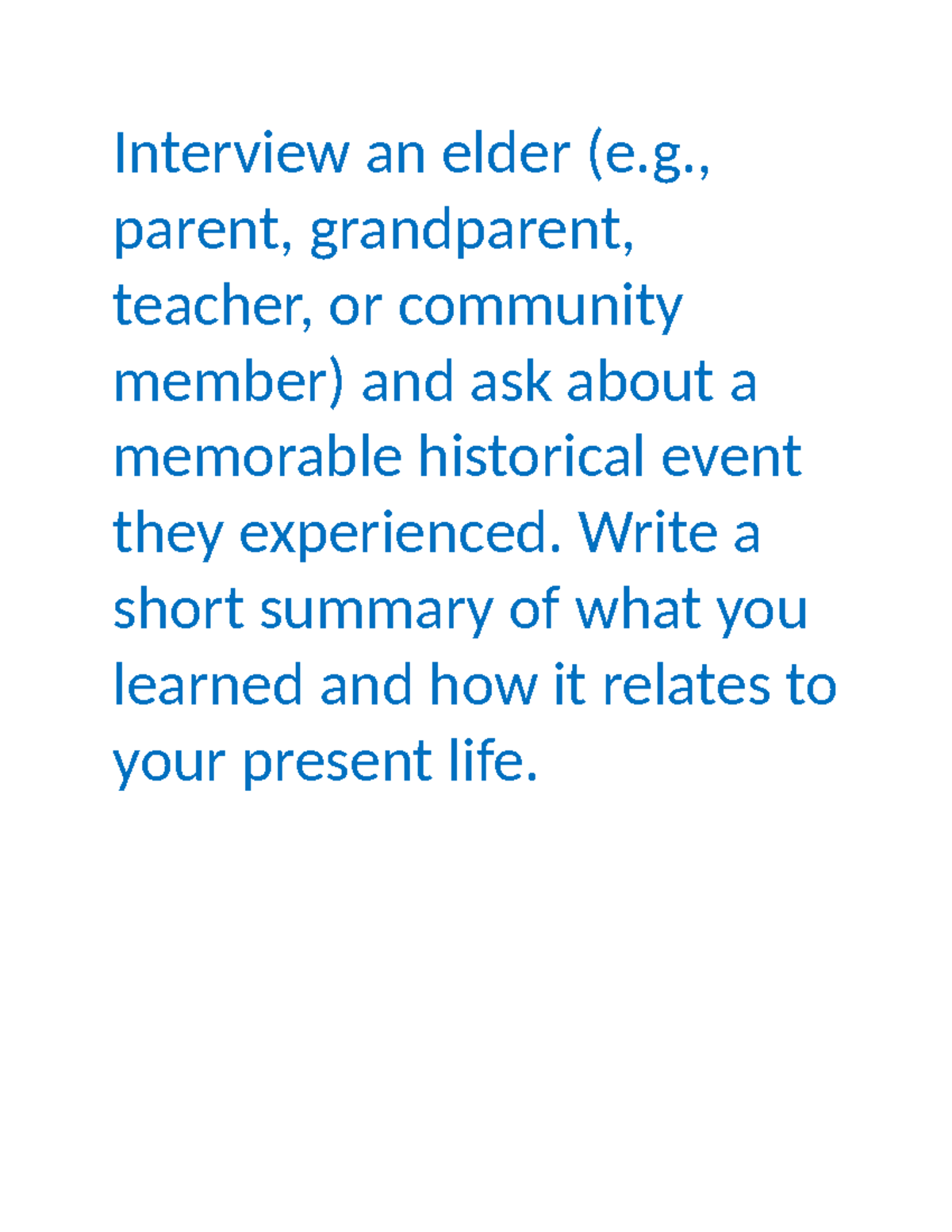 Interview-an-elder - this is all about the assignments - Filipino ...