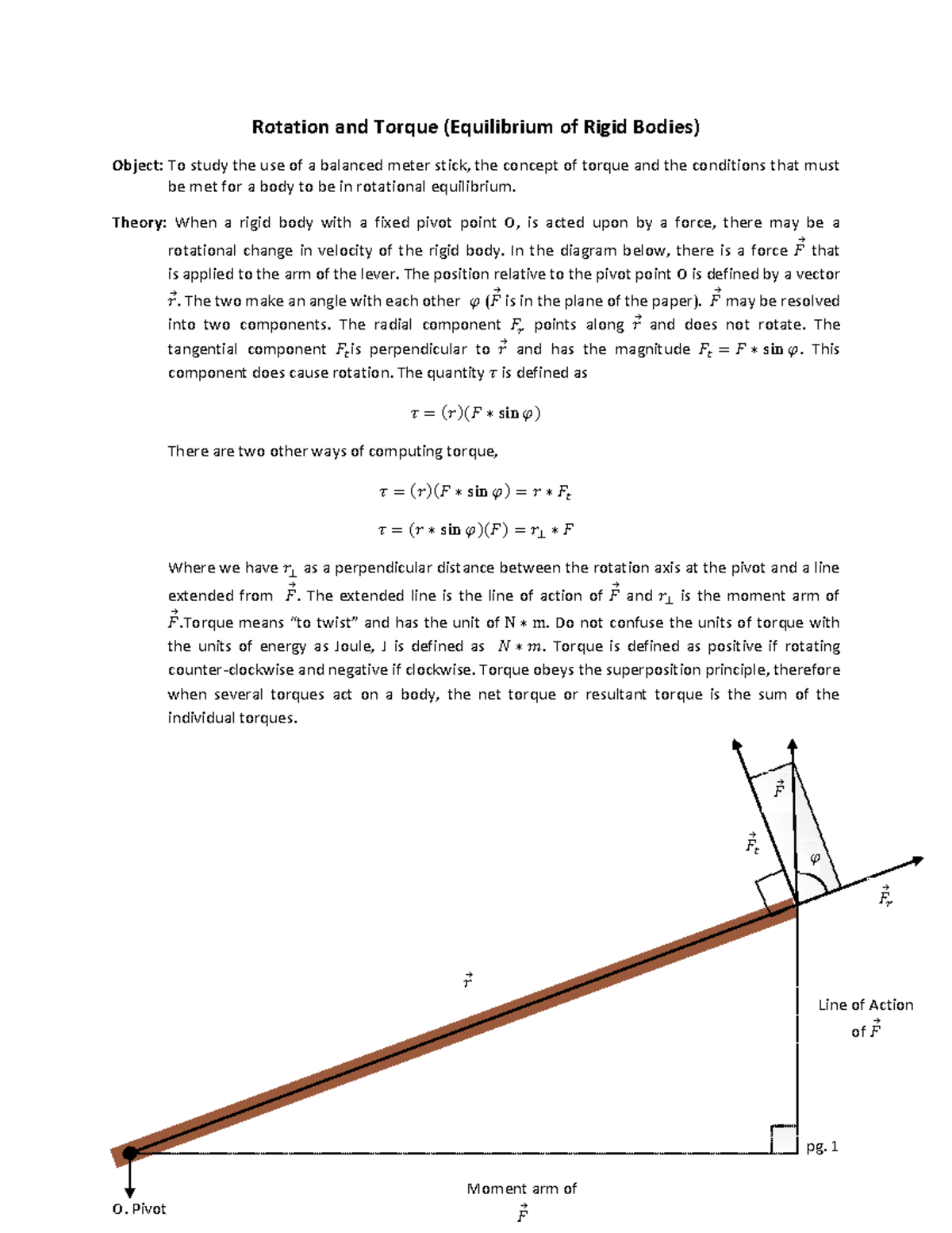 7-Rotation and Torque: Equilibrium of Rigid Bodies Study Guide - Studocu