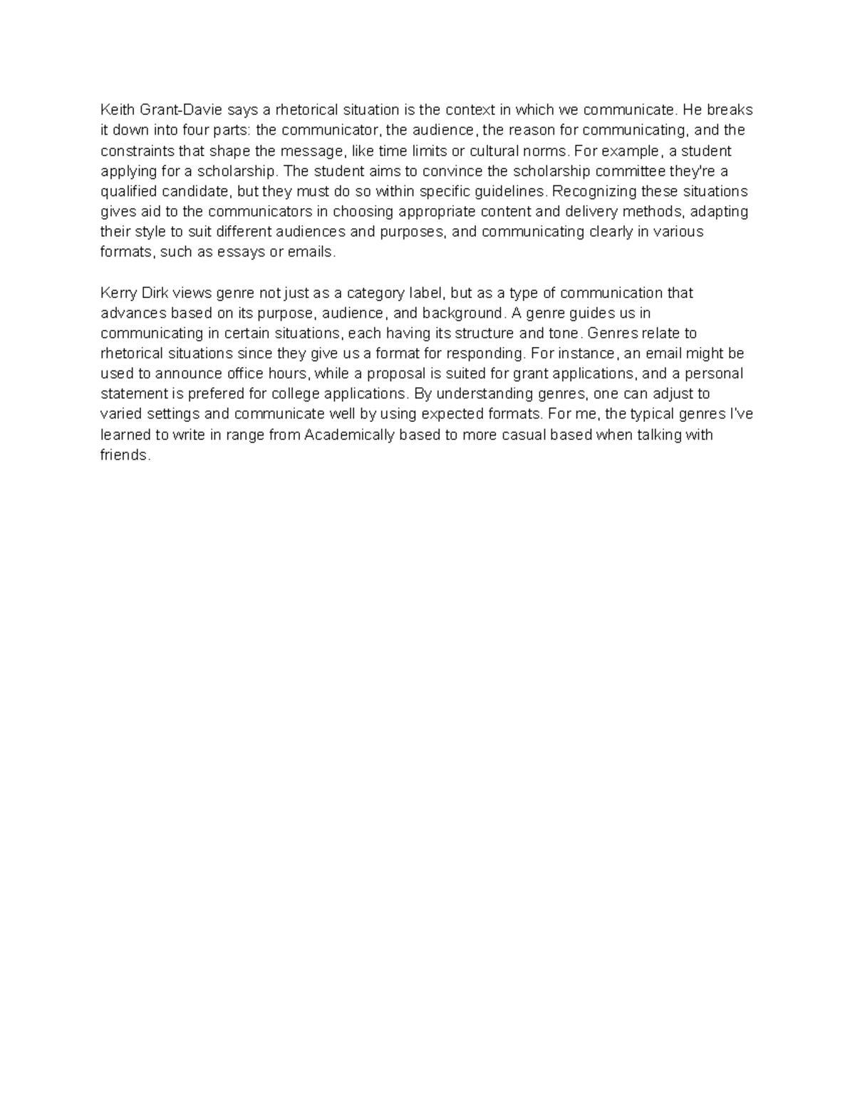 Understanding Rhetorical Situations & Genres in Comm. (ENG 101) - Studocu