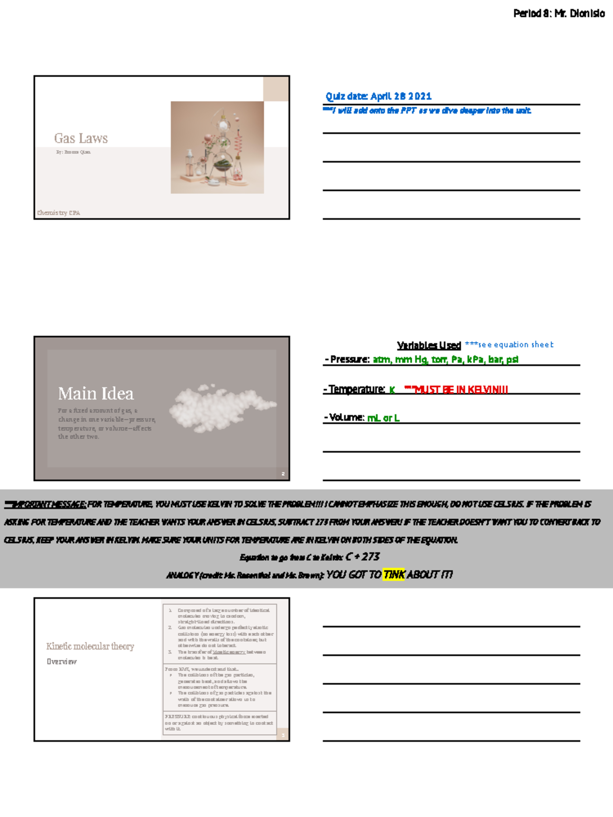 Chemistry CPA - Gas Laws - Gas Laws ####### Chemistry CPA By: Emma Qian ...
