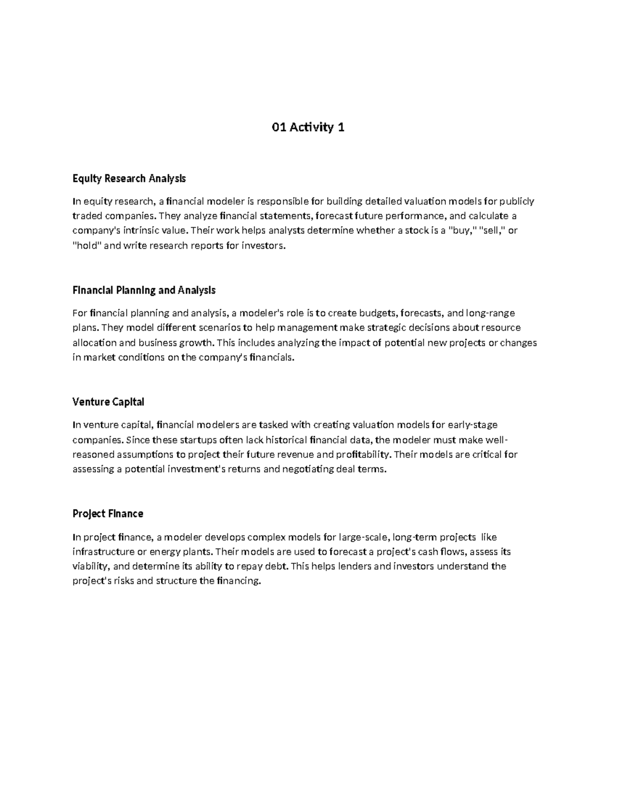 01 Activity - Equity Research, Financial Planning & Venture Capital ...