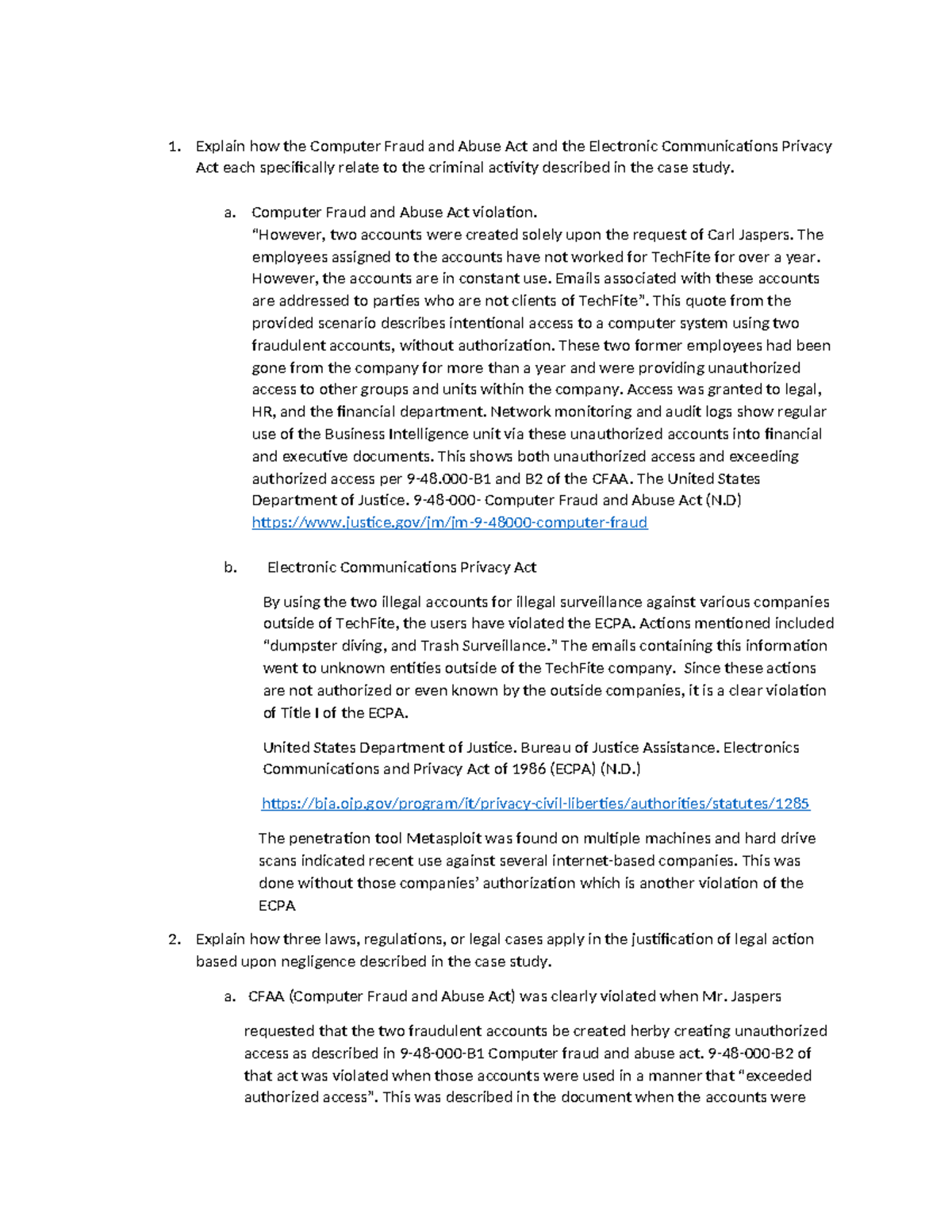C841 task 1 - task 1 - Explain how the Computer Fraud and Abuse Act and ...