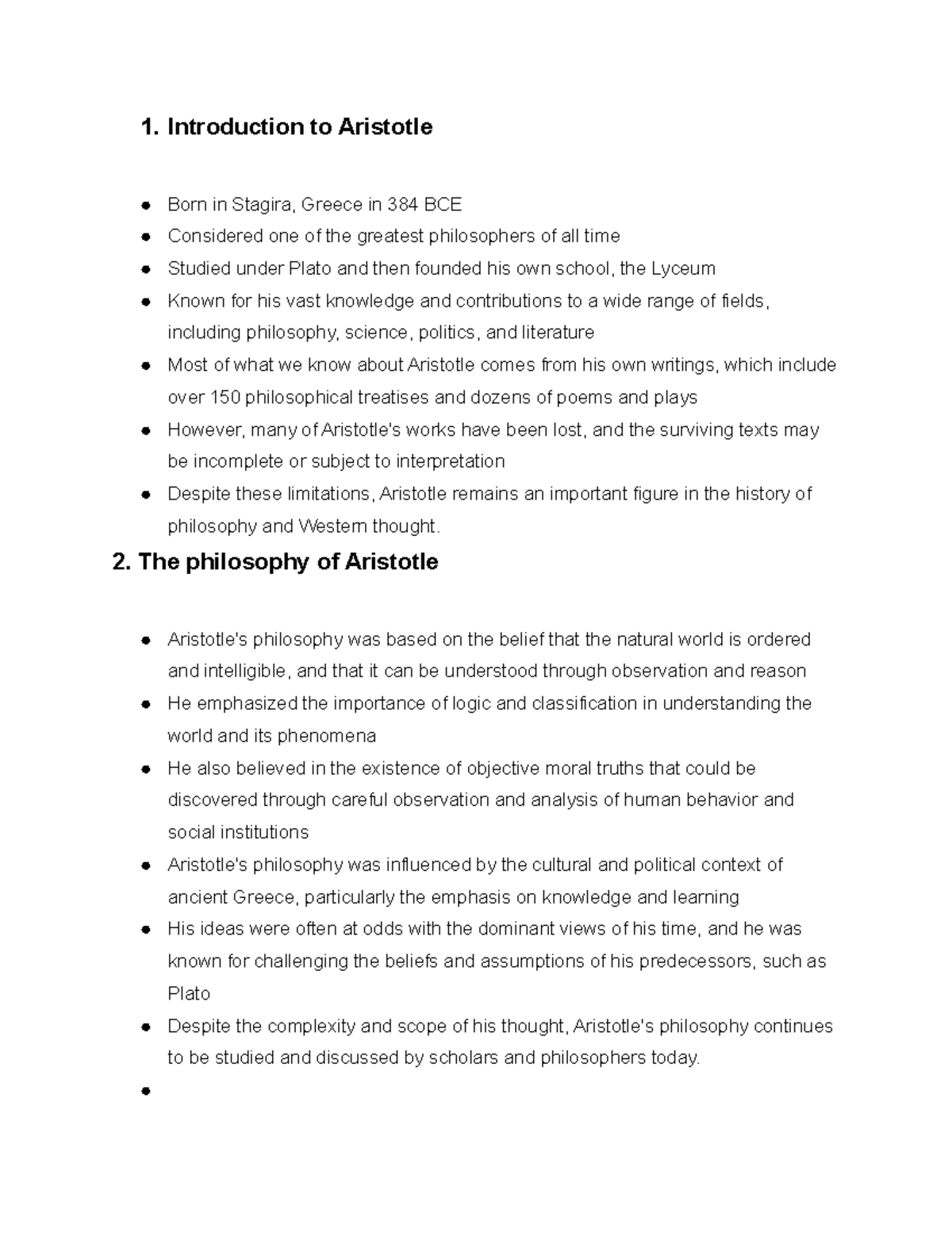 The life and philosophy of Aristotle - 1. Introduction to Aristotle ...