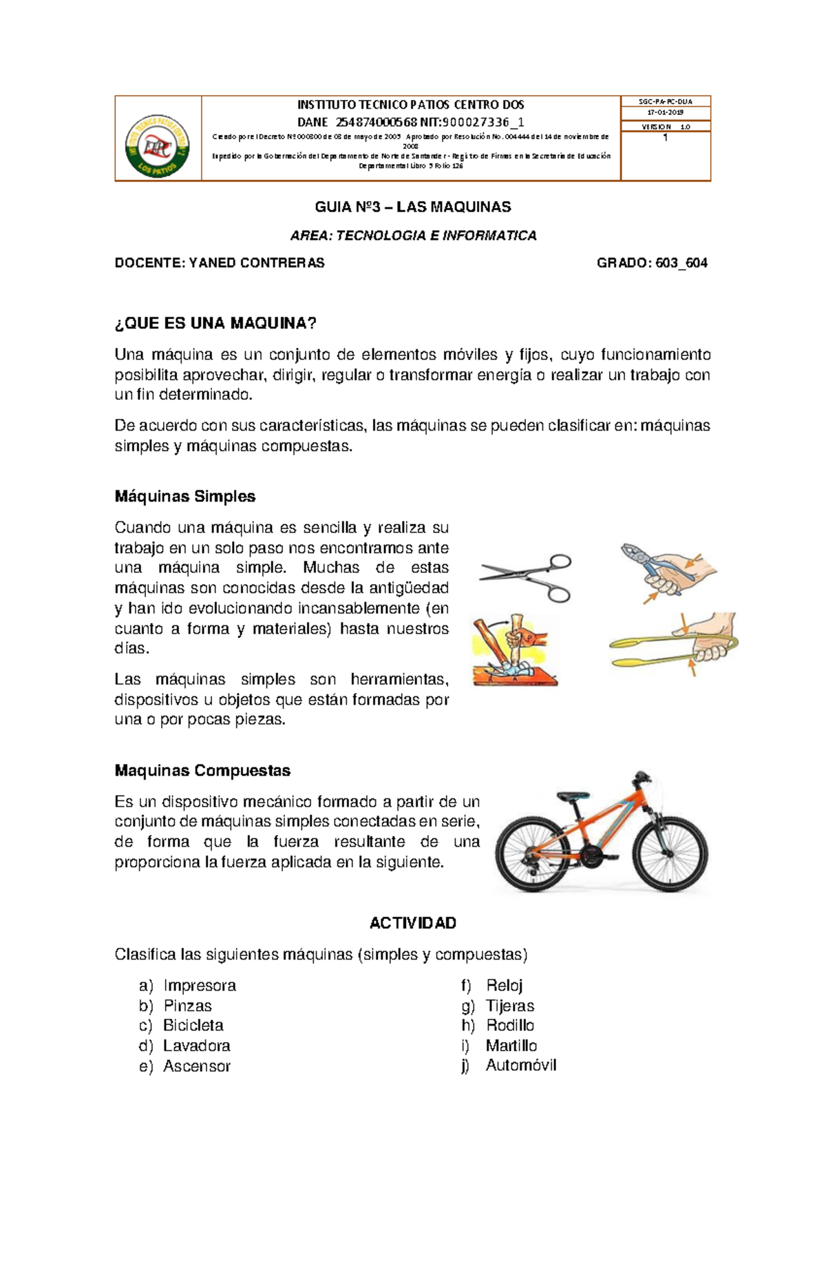 F09b6d - Guía de Clases sobre Máquinas Simples y Compuestas - Studocu