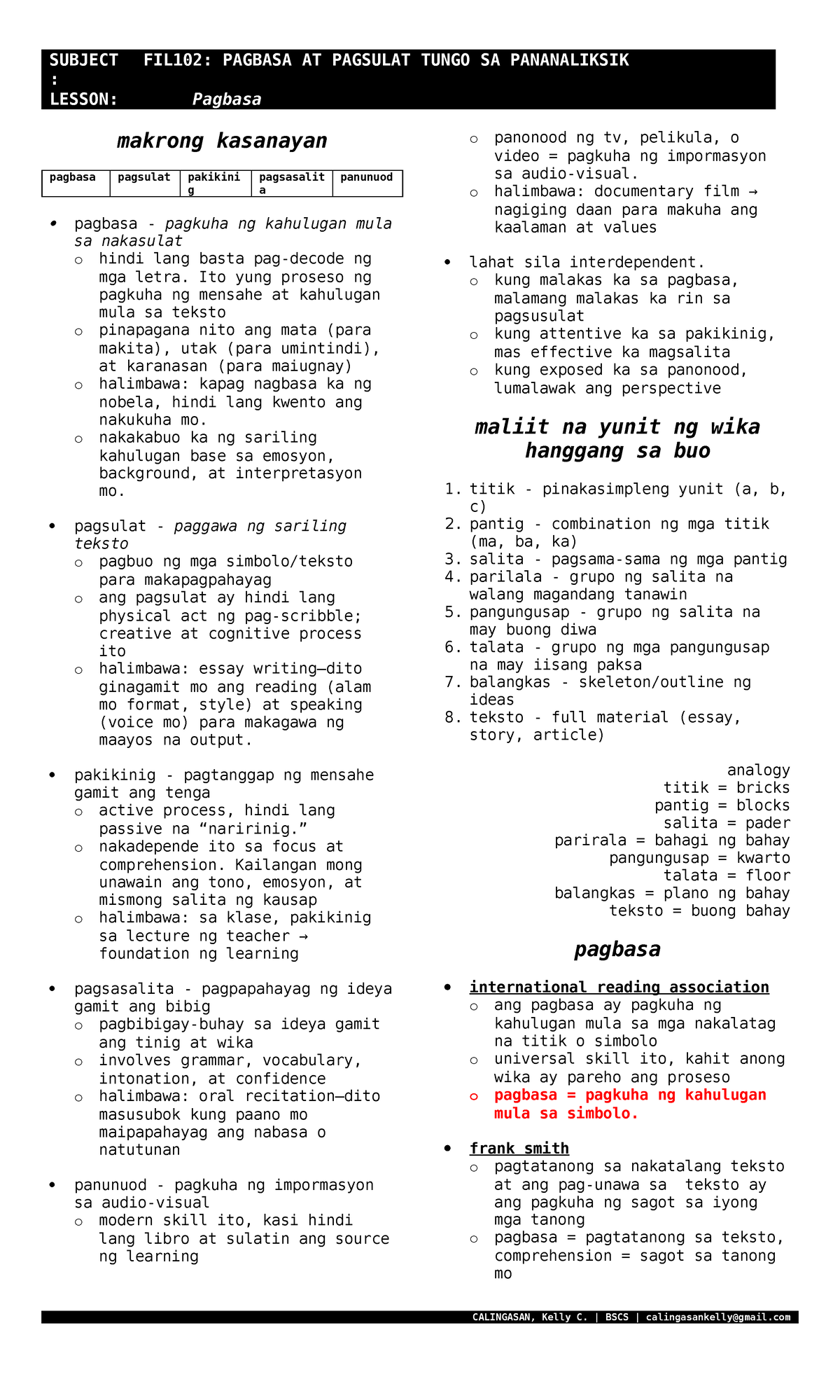 FIL102: Lesson on Pagbasa at Pagsulat Tungo sa Pananaliksik - Studocu