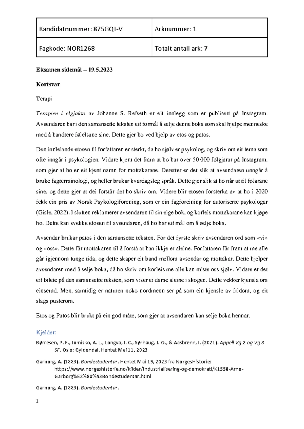 Analyse av Et dukkehjem (NORSK101) - Realismen og Kjønnsroller - Studocu