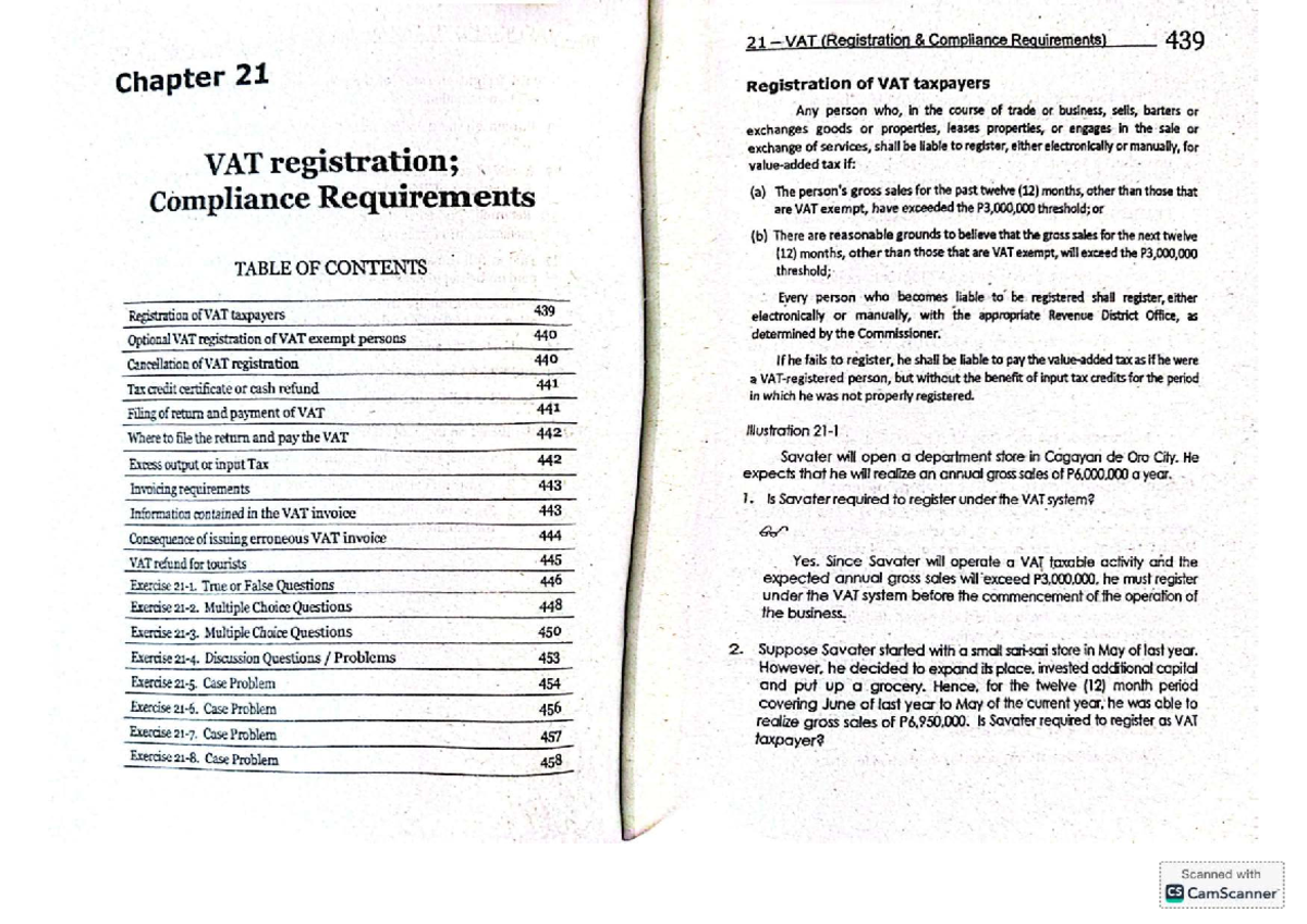 Chapter 21: VAT Registration Compliance Requirements (VAT 21) - Studocu