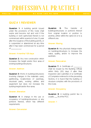 Professional Practice Reviewer - MAPUA INSTITUTE OF TECHNOLOGY SCHOOL ...