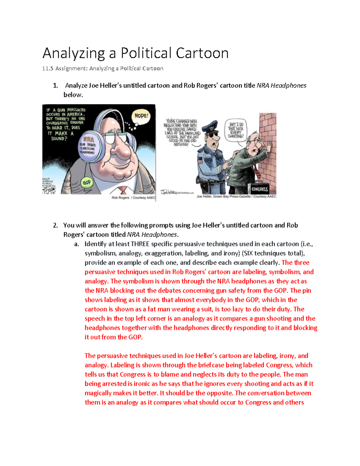 Analyzing Political Cartoons: Persuasive Techniques & Messages - Studocu