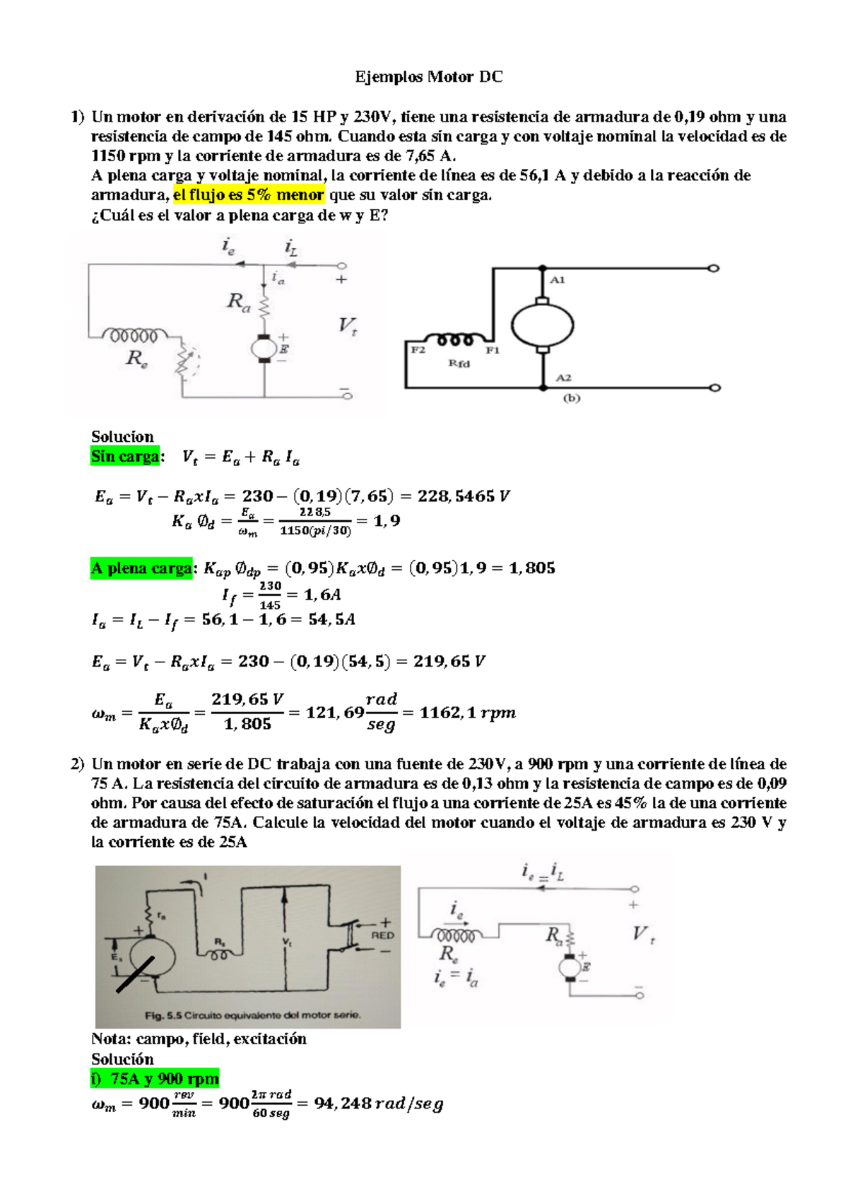 S12.s2 Ejemplos Resueltos - Motores y Generadores DC (Mot-deriv-serie ...