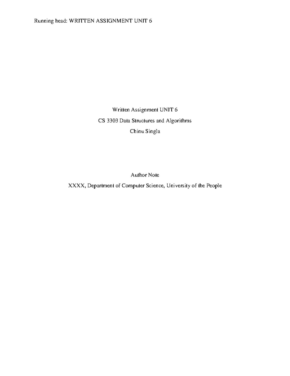 Written Assignment UNIT 6: Shell Sort in CS 3303 - Studocu
