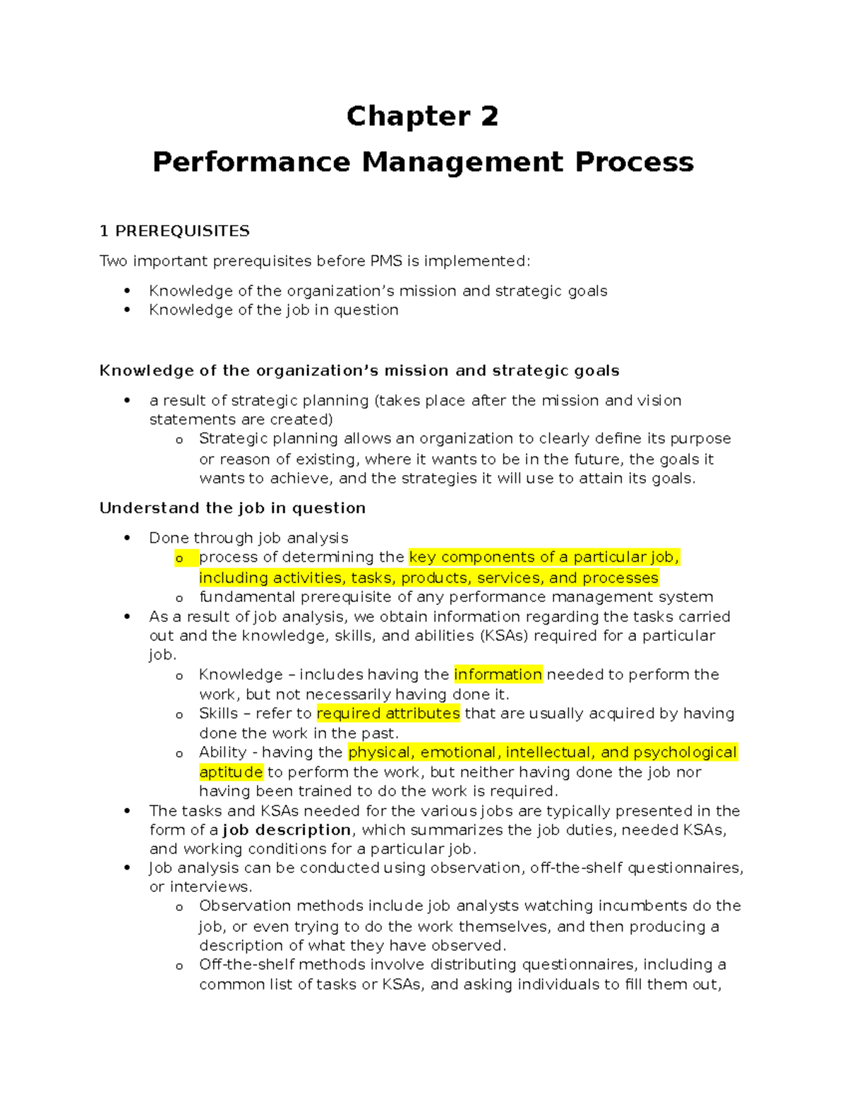 Chapter 2 - Performance Management System Process - Chapter 2 ...