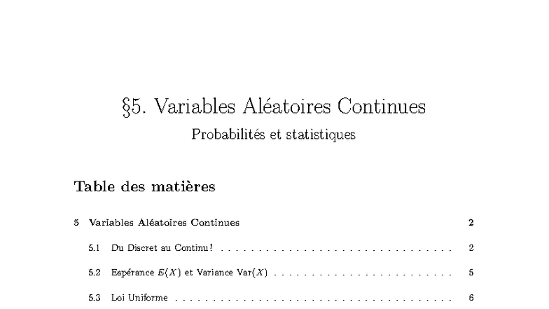 ADM2703 Chapitre 5 : Variables Continues et Statistiques - Studocu