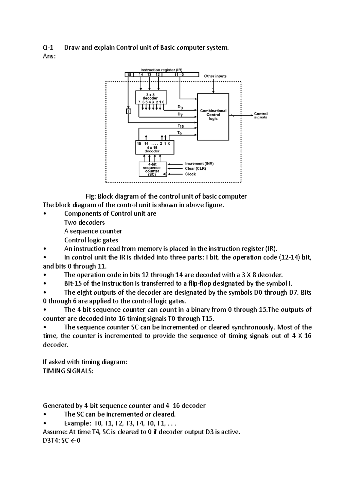 Imp que. (3,4,5) - Summary of Control Unit and Memory Concepts in Computer Architecture - Studocu