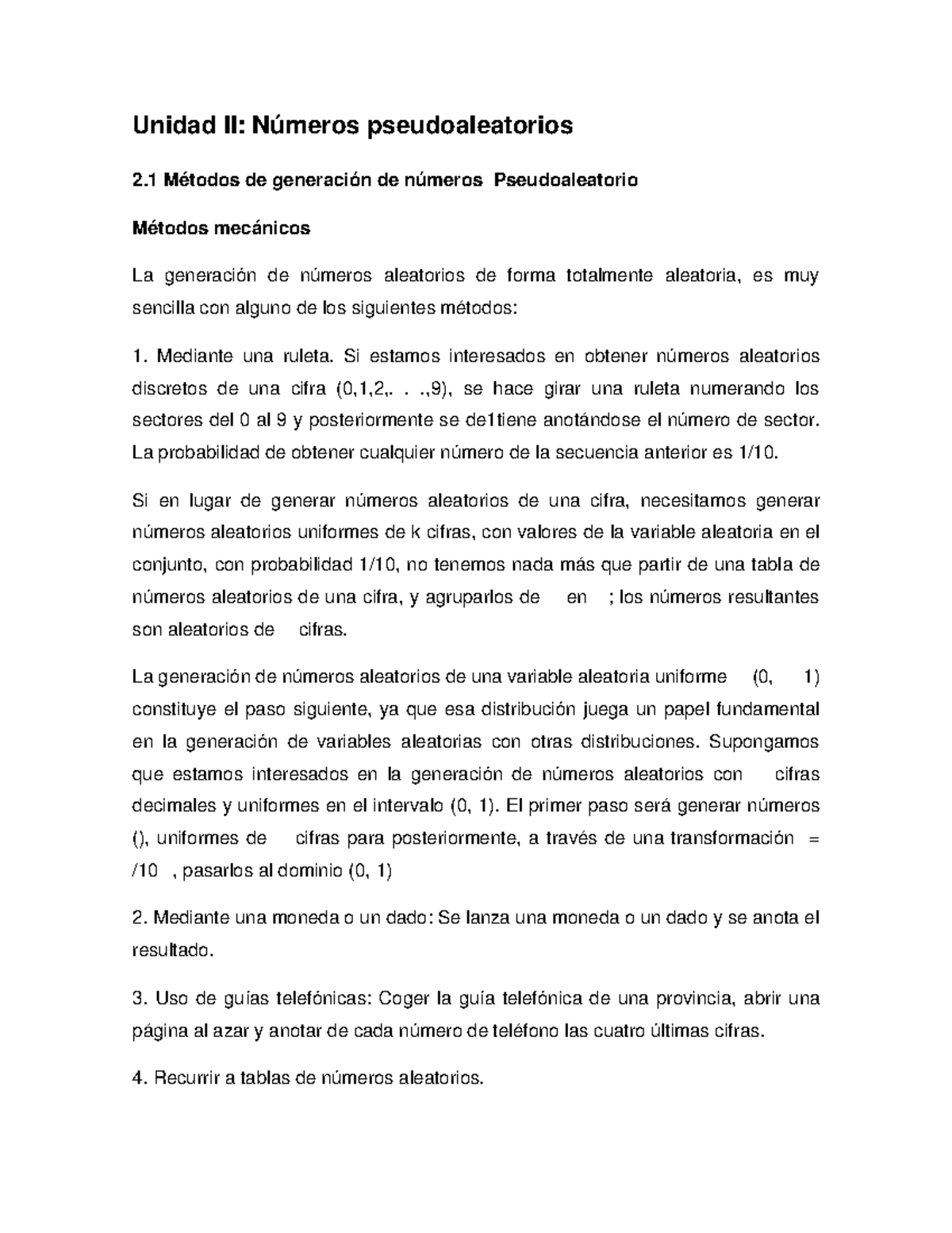 Unidad II - Generación de Números Pseudoaleatorios en Ingeniería ...