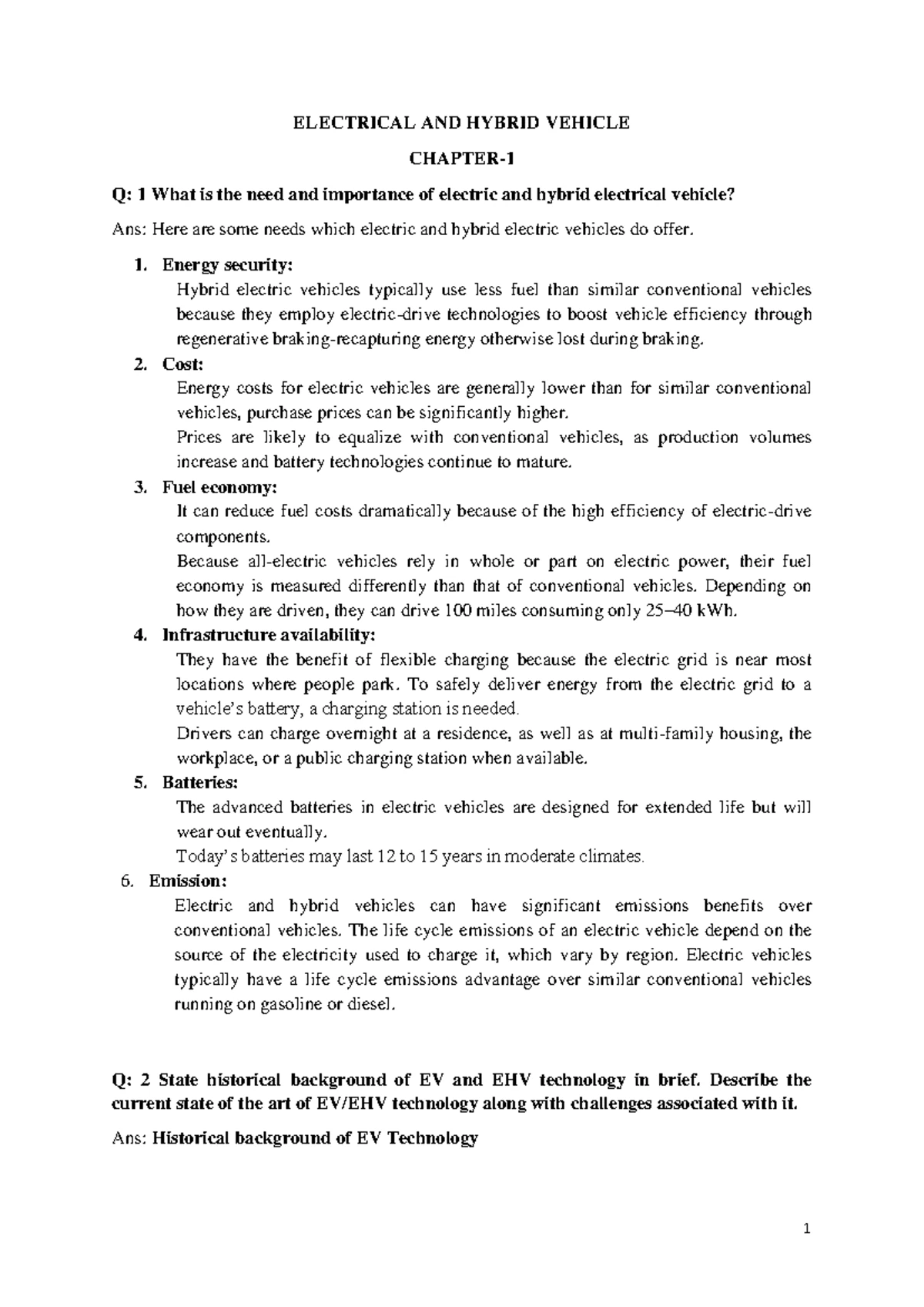 Hybrid and Electric Vehicles (HEV) - Module 3 Lecture Notes - Studocu
