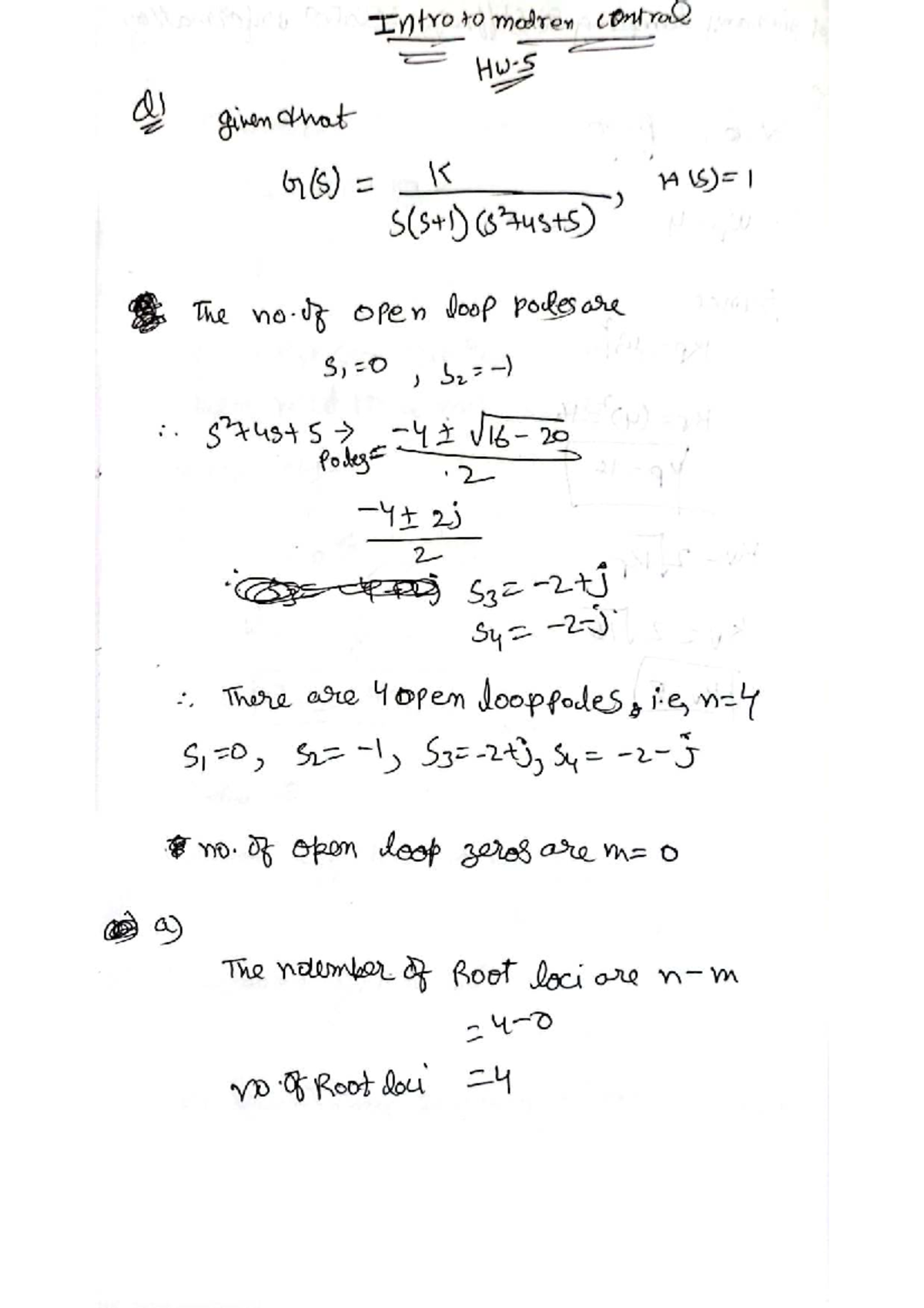 Hw 5 Modern Control Systems - Root Locus and Bode Plot Analysis - Studocu