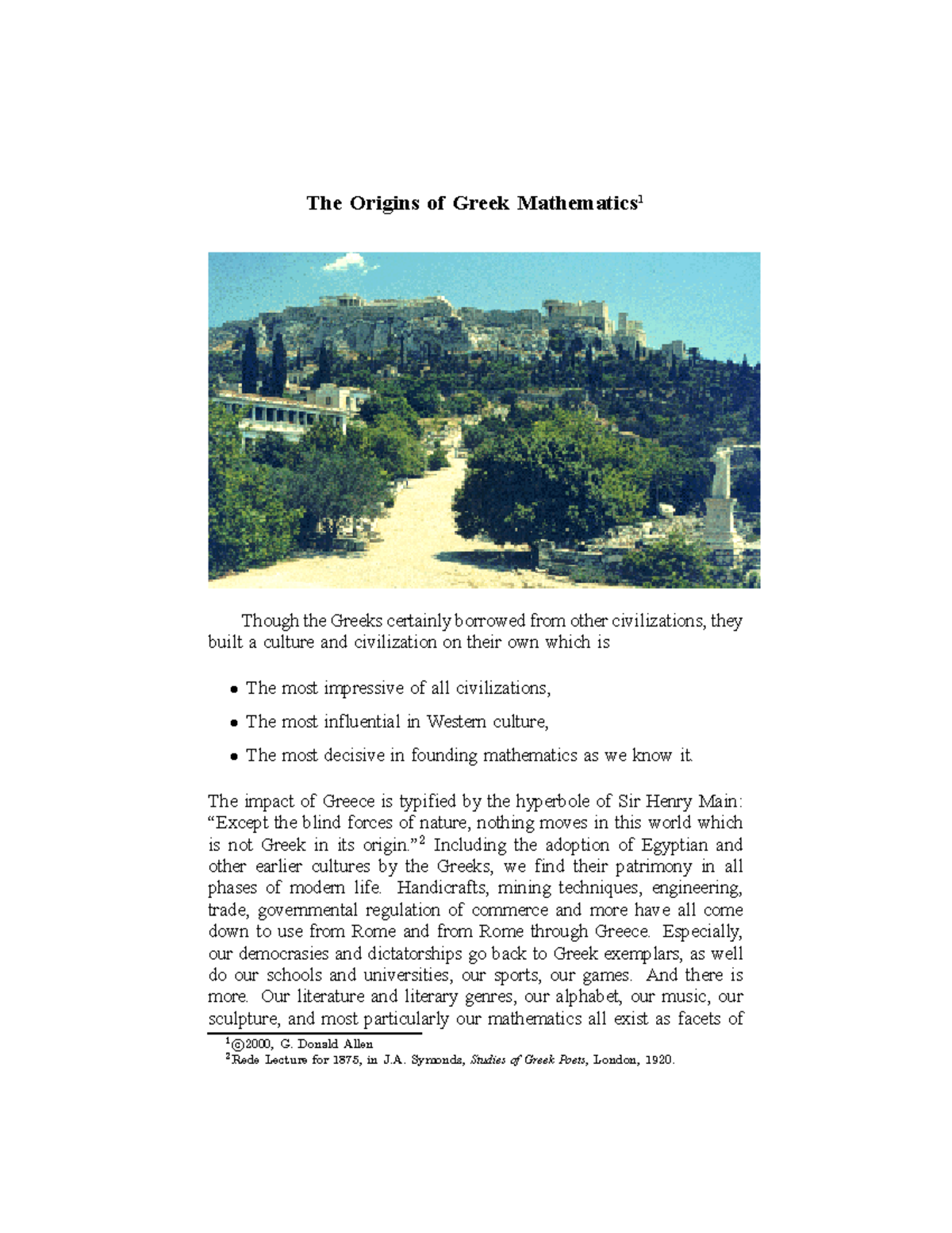 Origins of Greek Mathematics: Influence on Modern Math and Culture ...