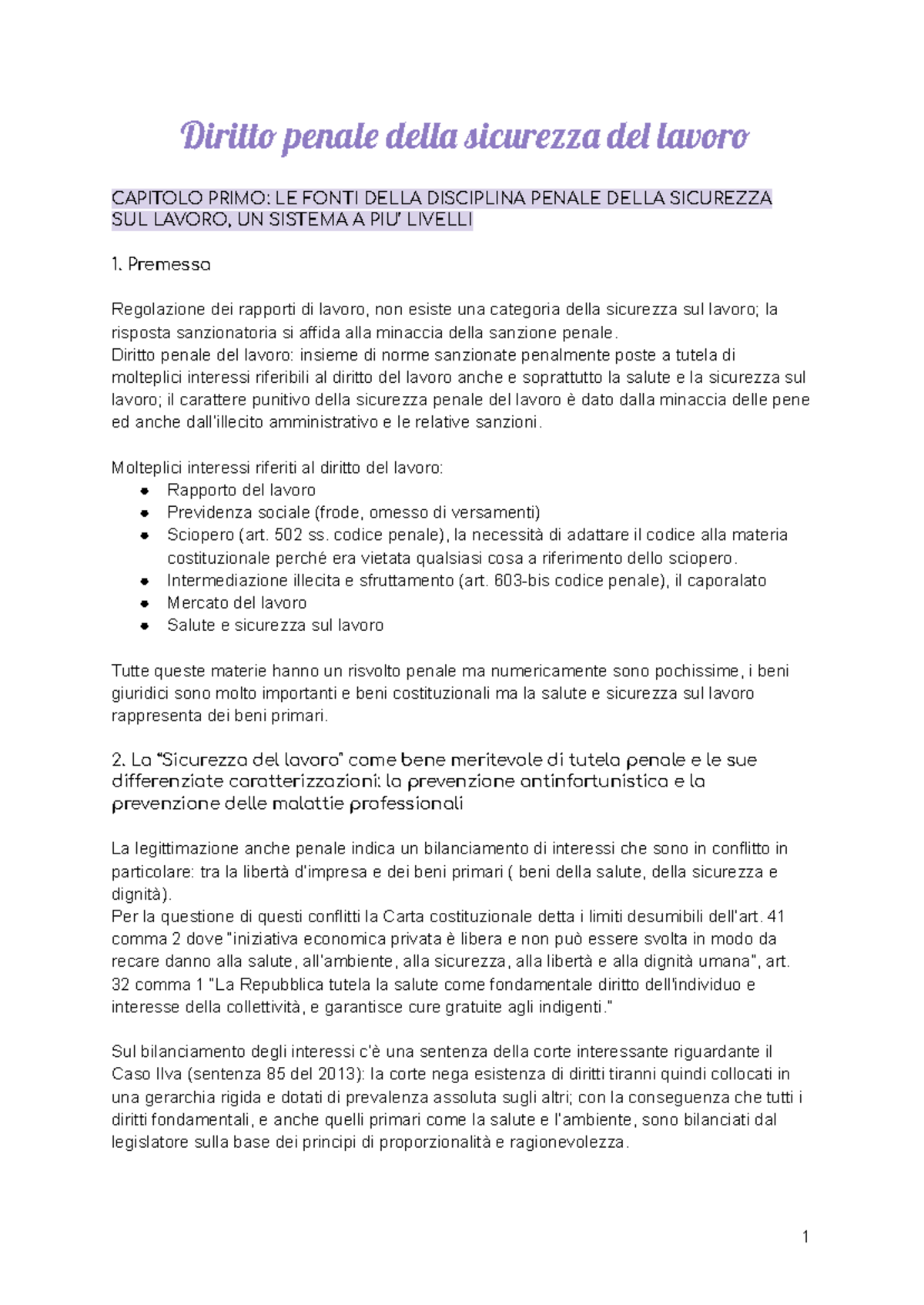 Diritto Penale della Sicurezza sul Lavoro: Fonti e Normative Essenziali ...
