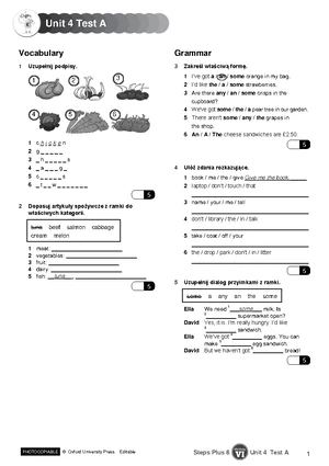 Brainy KL7 Short Tests: Welcome Unit Steps 1 & 2 - Studocu