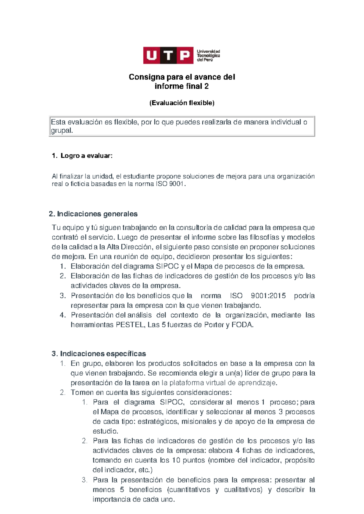 Informe Final 2: Propuestas de Mejora ISO 9001 (Evaluación Flexible ...