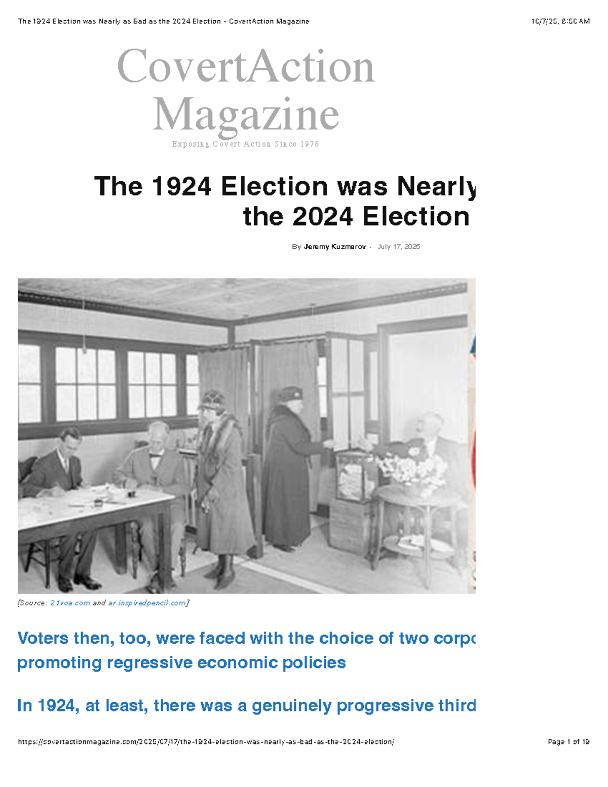 The 1924 Election: A Reflection on Today's Undemocratic Choices - Studocu