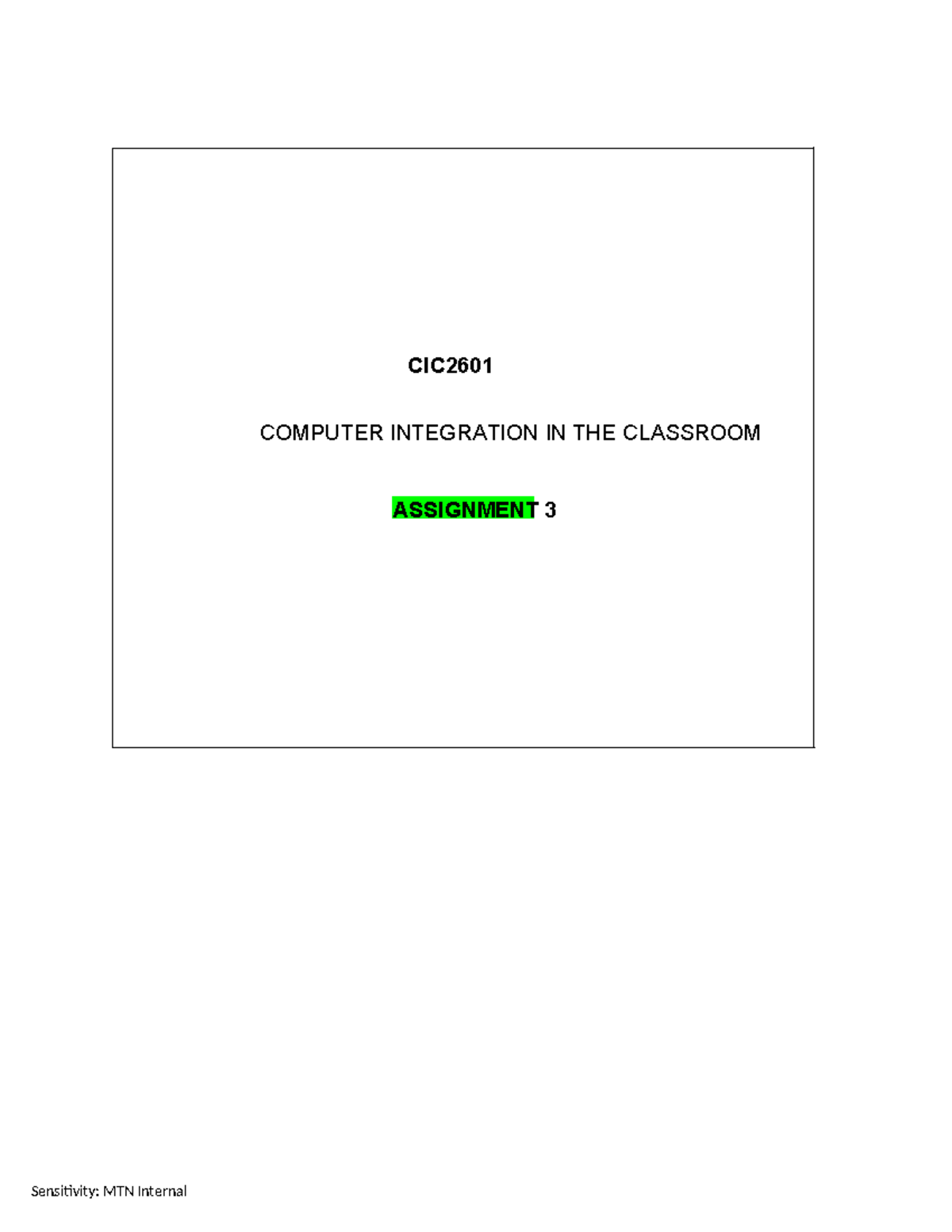 CIC2601 Assignment 3: Evaluating Microsoft PowerPoint for Teaching - Studocu