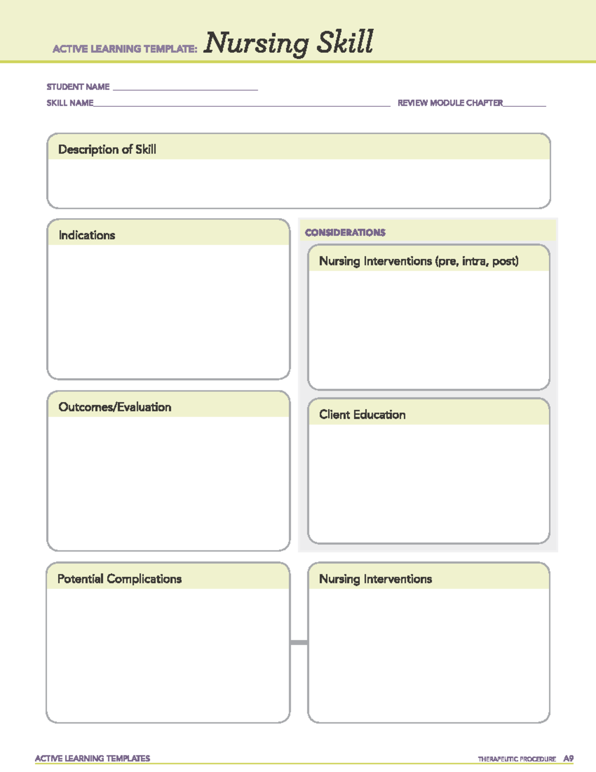 Nursing Skill - N/A - NS V20 - ACTIVE LEARNING TEMPLATE: Nursing Skill ...