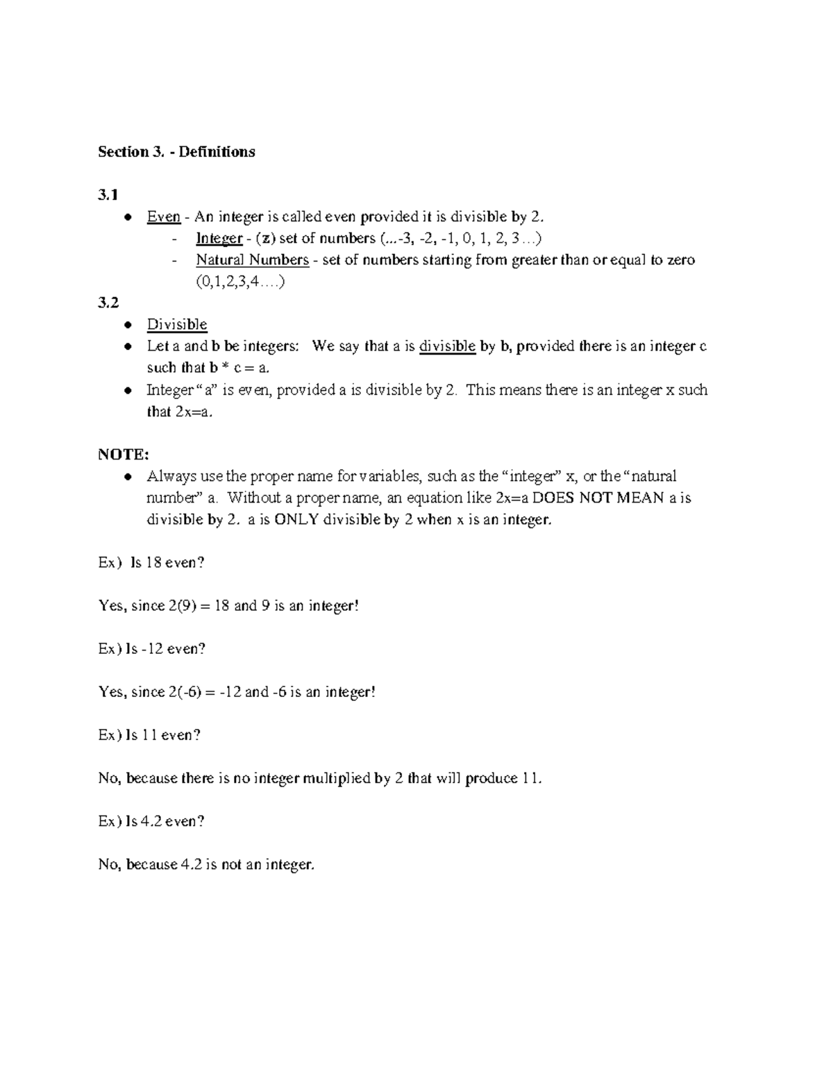 Discrete Structures - Section 3: Even and Odd Integers Explained - Studocu