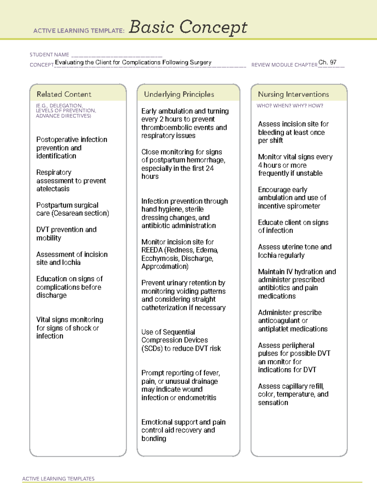 ACTIVE LEARNING TEMPLATE: Evaluating Post-Surgery Complications for ...