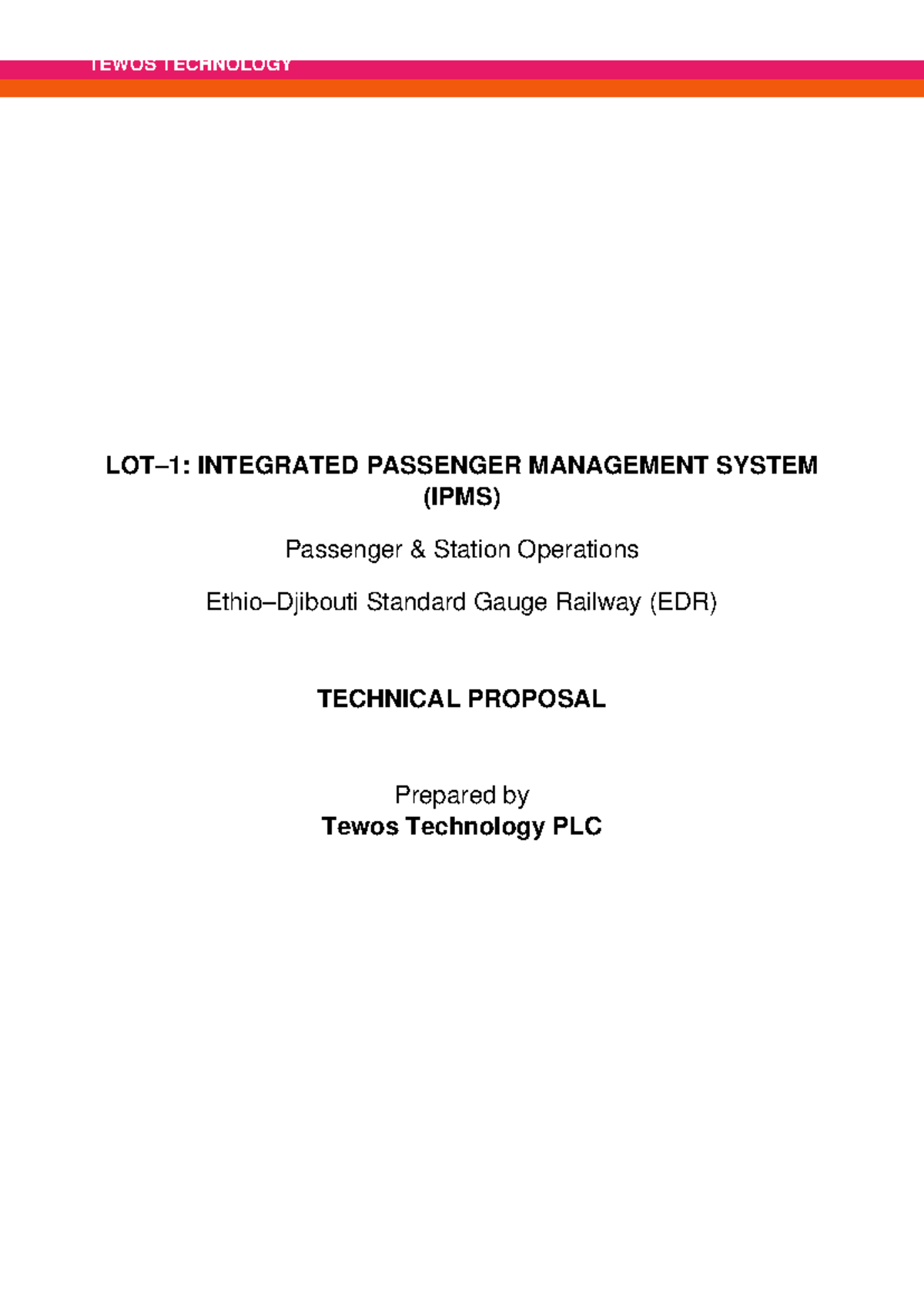 IPMS Final Proposal: Integrated Passenger Management System (EDR) - Studocu