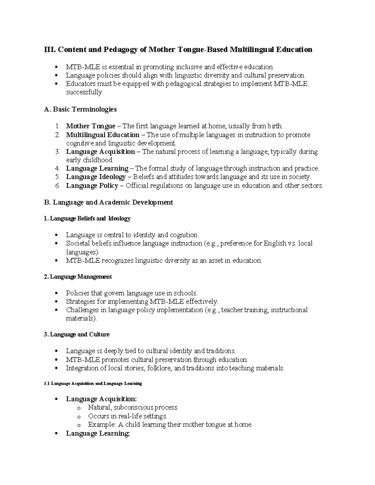 MTB MLE Lesson 3: Pedagogy & Strategies for Multilingual Education - Studocu