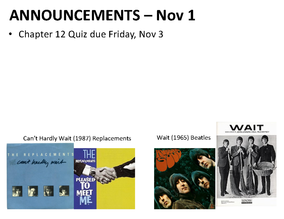 Lect31 Genomics 3 F23 - 2112e - ANNOUNCEMENTS – Nov 1 Chapter 12 Quiz ...