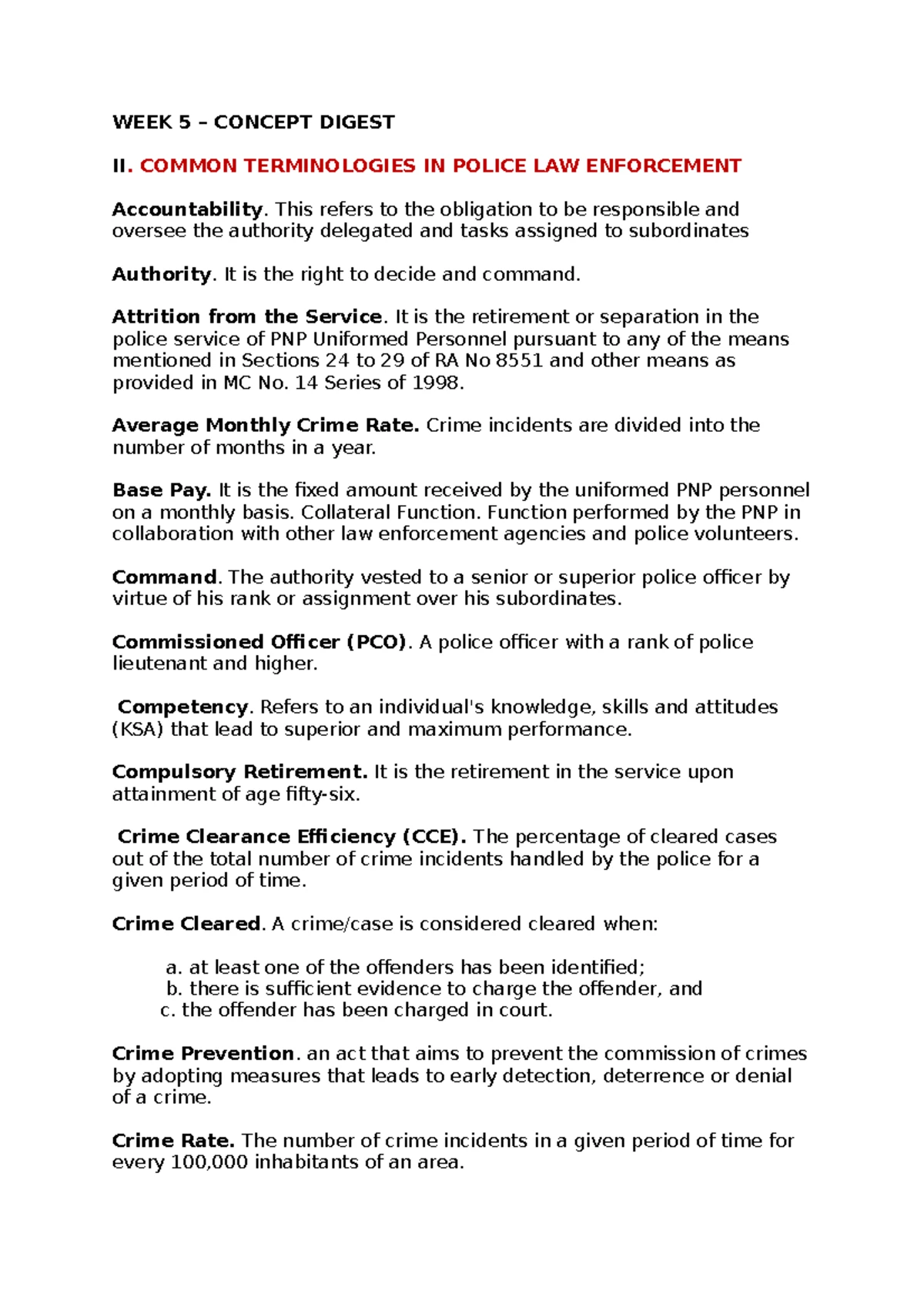 Theories and Principles of Police Service - LEA 1 LAW ENFORCEMENT ...