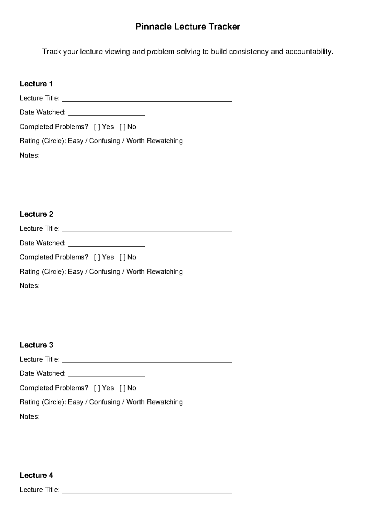 Pinnacle Lecture Tracker: Monitor Viewing & Build Accountability - Studocu
