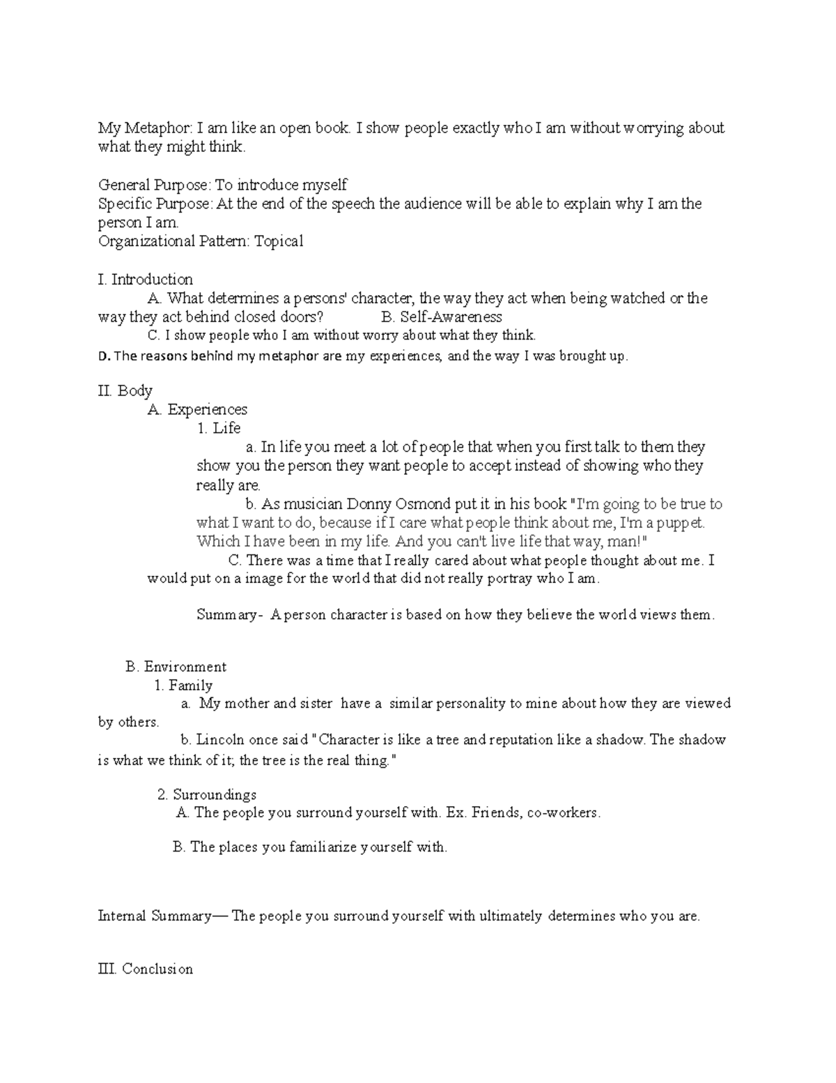 My Metaphor - This is one of the assignments for the class - My ...