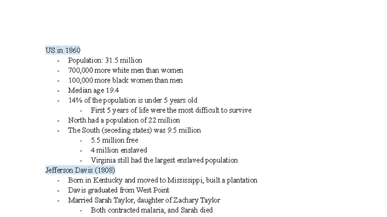 Election of 1860 & Secession Crisis: History Notes - Studocu