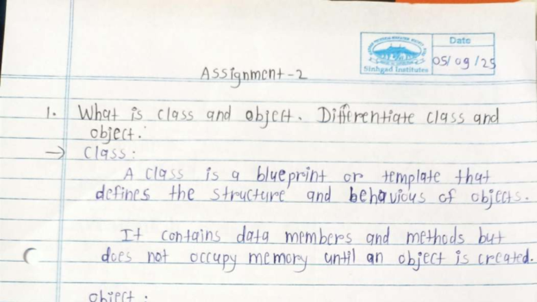 Assignment 2 - Class Structure and Object Behavior Notes - Studocu