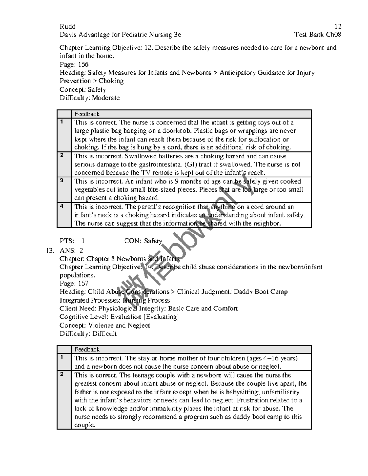 Test bank pediatric nursing critical components of nursing care 3rd ...