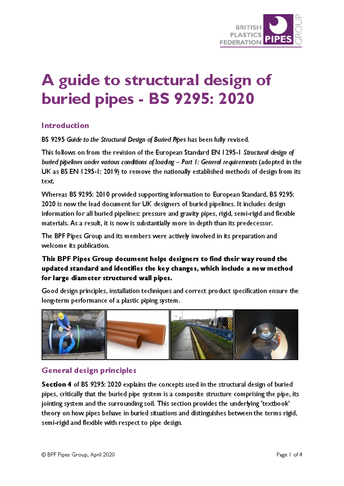 Structural Design of Buried Pipes - BS 9295: 2020 Guide - Studocu