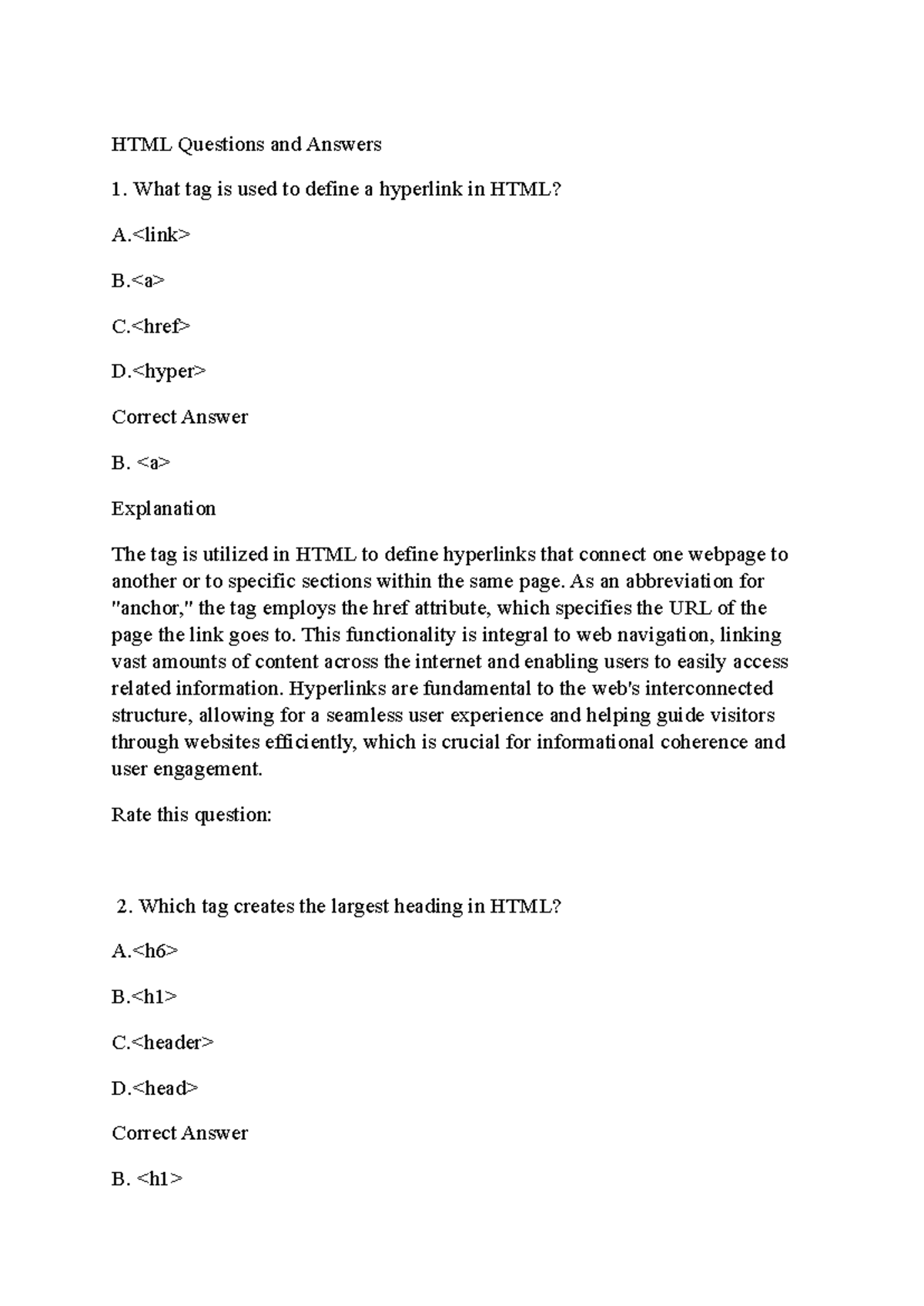 HTML Quiz: Key Questions & Answers for Web Development Fundamentals ...