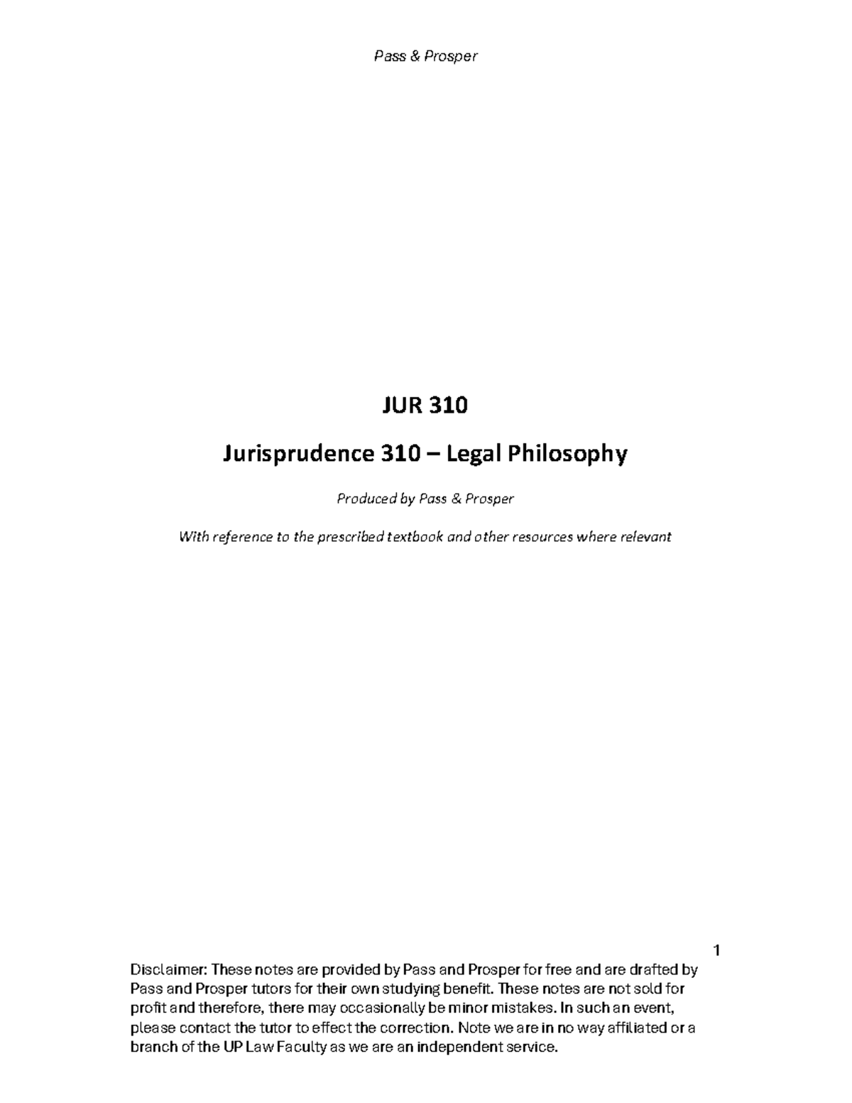 JUR 310 2025 Final Exam Study Notes on Jurisprudence and Law - Studocu