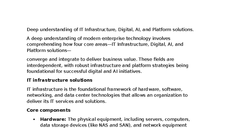 IT Infrastructure Insights: Integrating Digital, AI & Platform ...