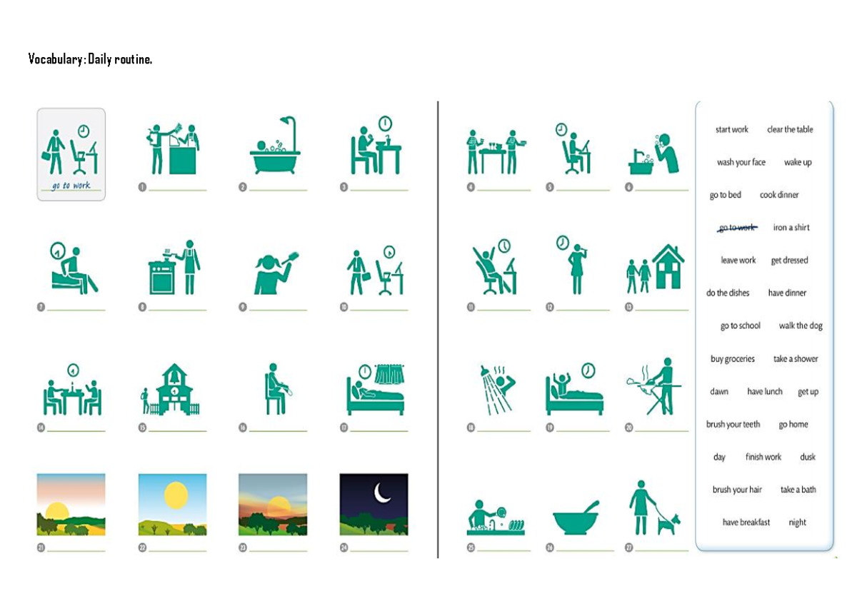 Vocabulary and Grammar: Daily Routine - 3ro A - Studocu