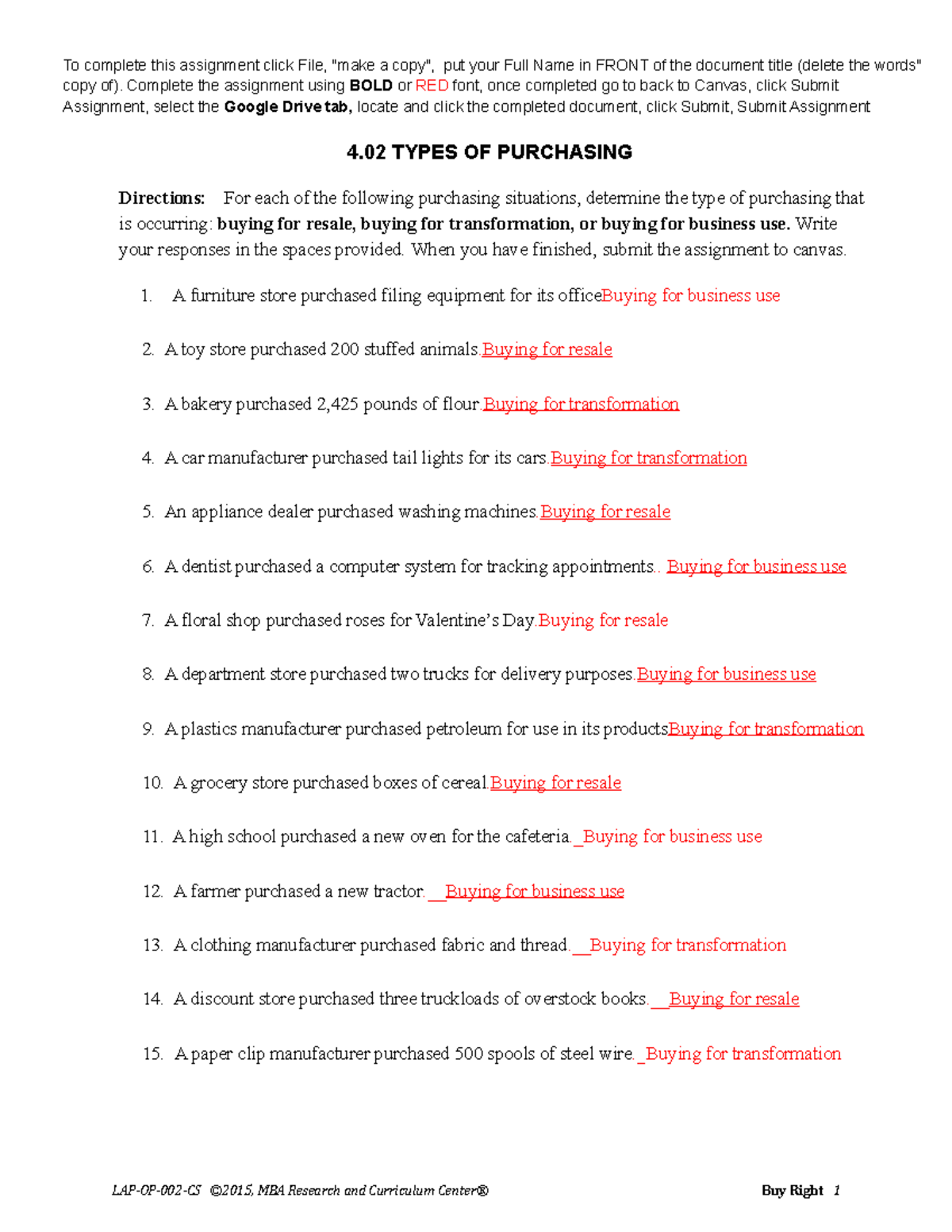 4.02 Types of Purchasing Assignment Guide - Studocu