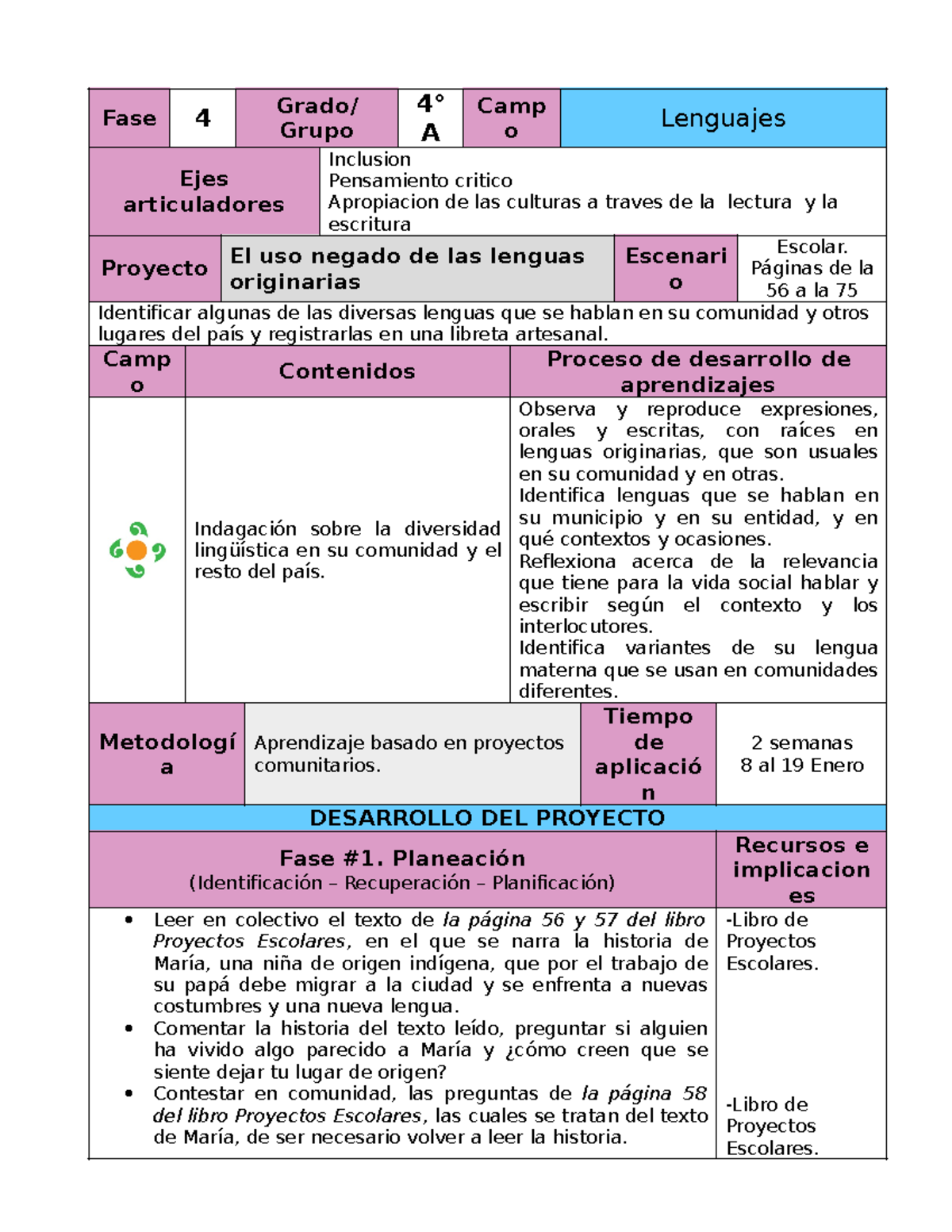 Proyecto sobre el uso negado de lenguas originarias - 4°A - Studocu