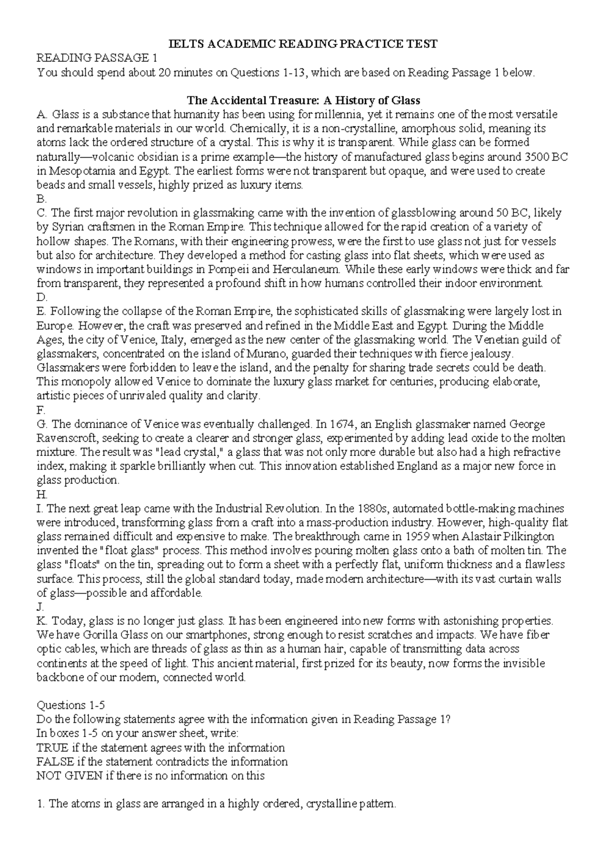 IELTS Academic Reading Practice Test 2: The Accidental Treasure of ...