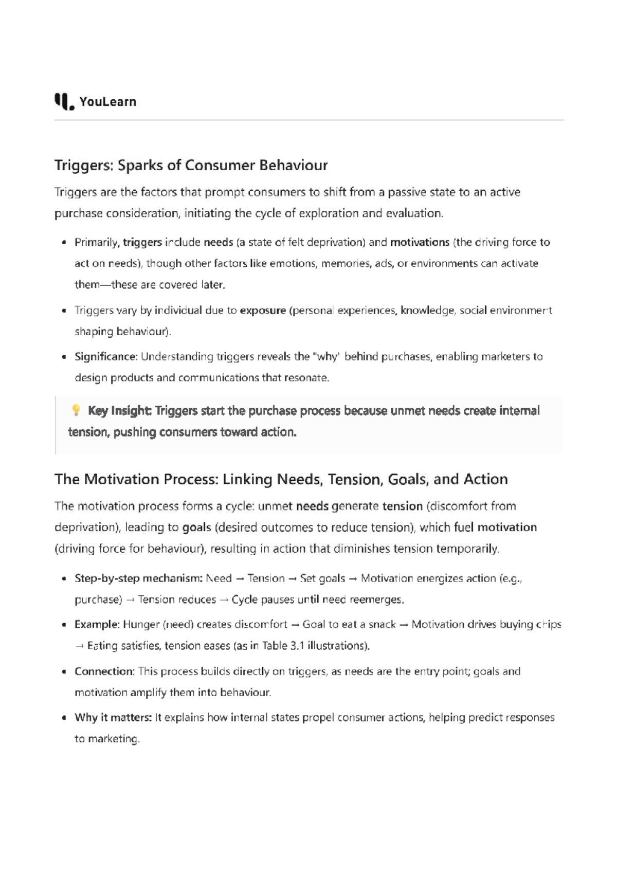 Consumer Behaviour Summary: Chapter 3 - Triggers and Motivation - Studocu
