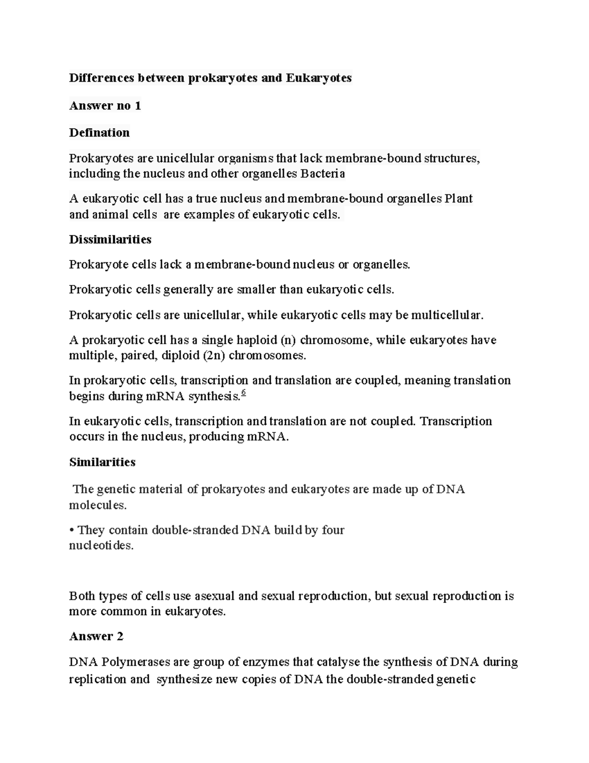 Differences Between Prokaryotes and Eukaryotes: A Comparative Study ...